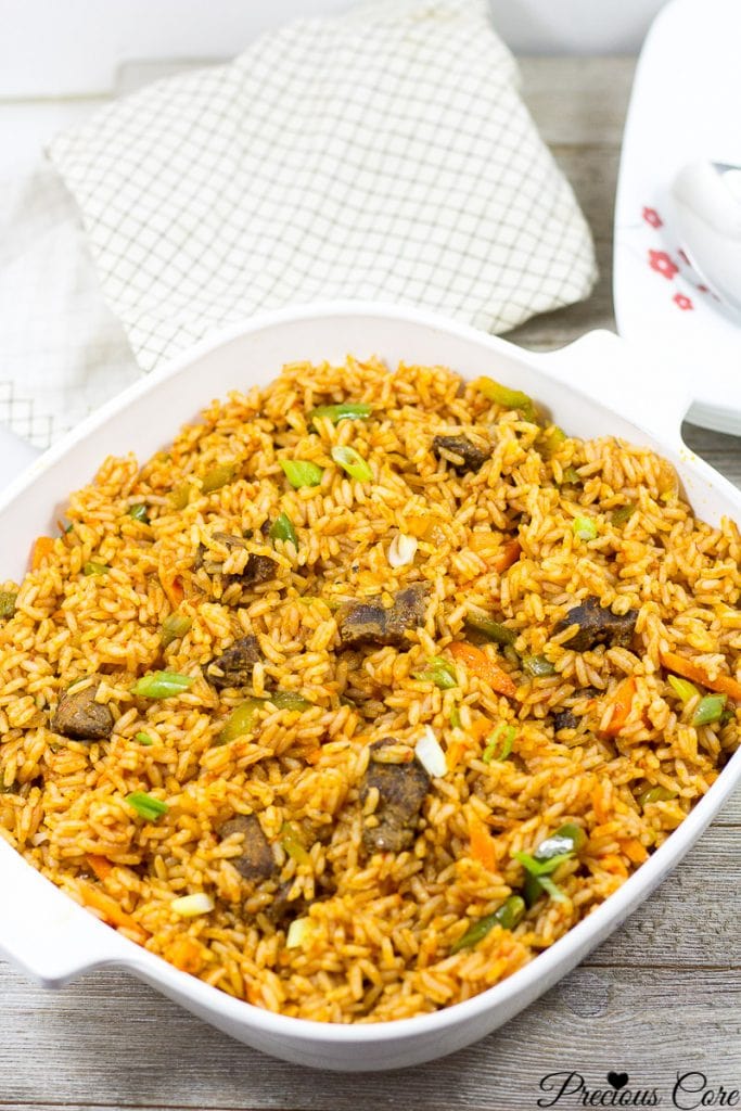 CAMEROON JOLLOF RICE RECIPE: EASY METHOD | Precious Core