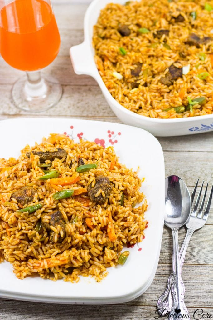 CAMEROON JOLLOF RICE RECIPE: EASY METHOD | Precious Core