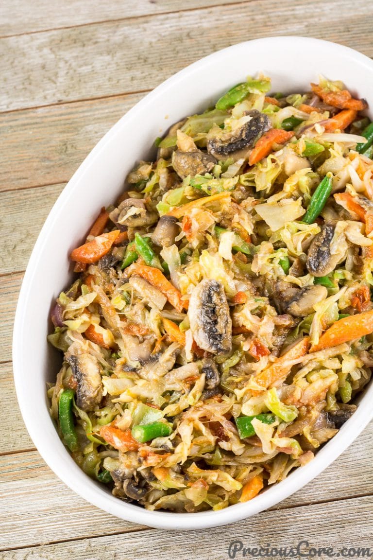 MIXED VEGETABLES WITH CABBAGE - AFRICAN VEGAN RECIPE | Precious Core