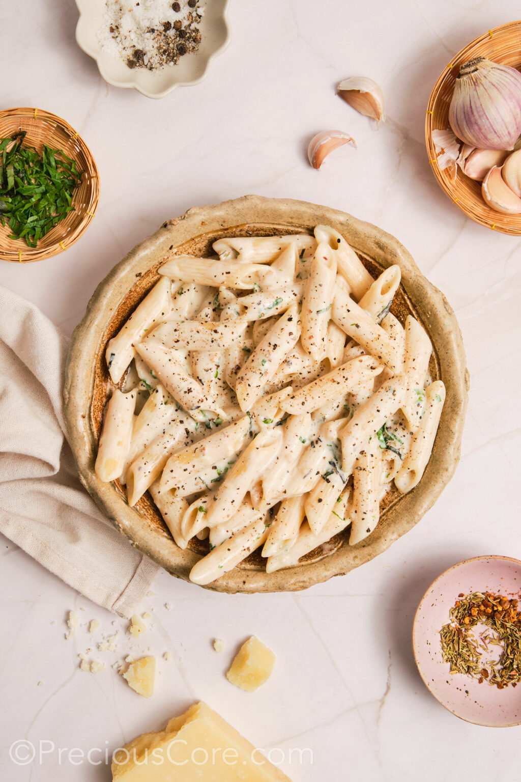 One Pot Creamy Chicken Pasta | Precious Core