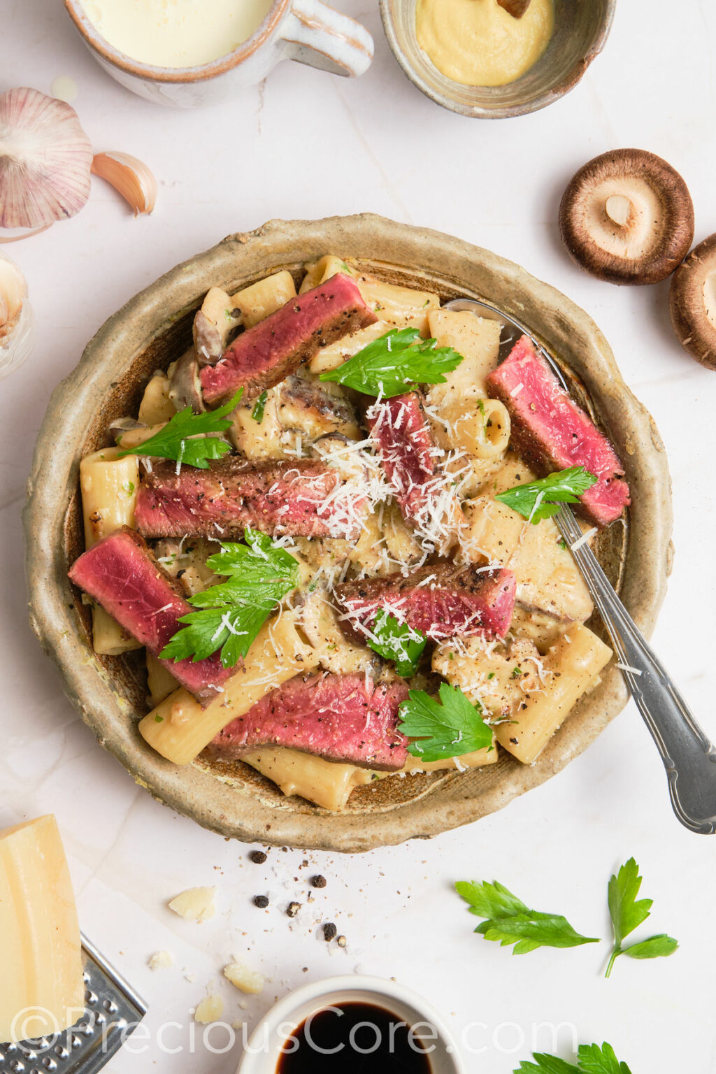 Steak and Mushroom Pasta | Precious Core