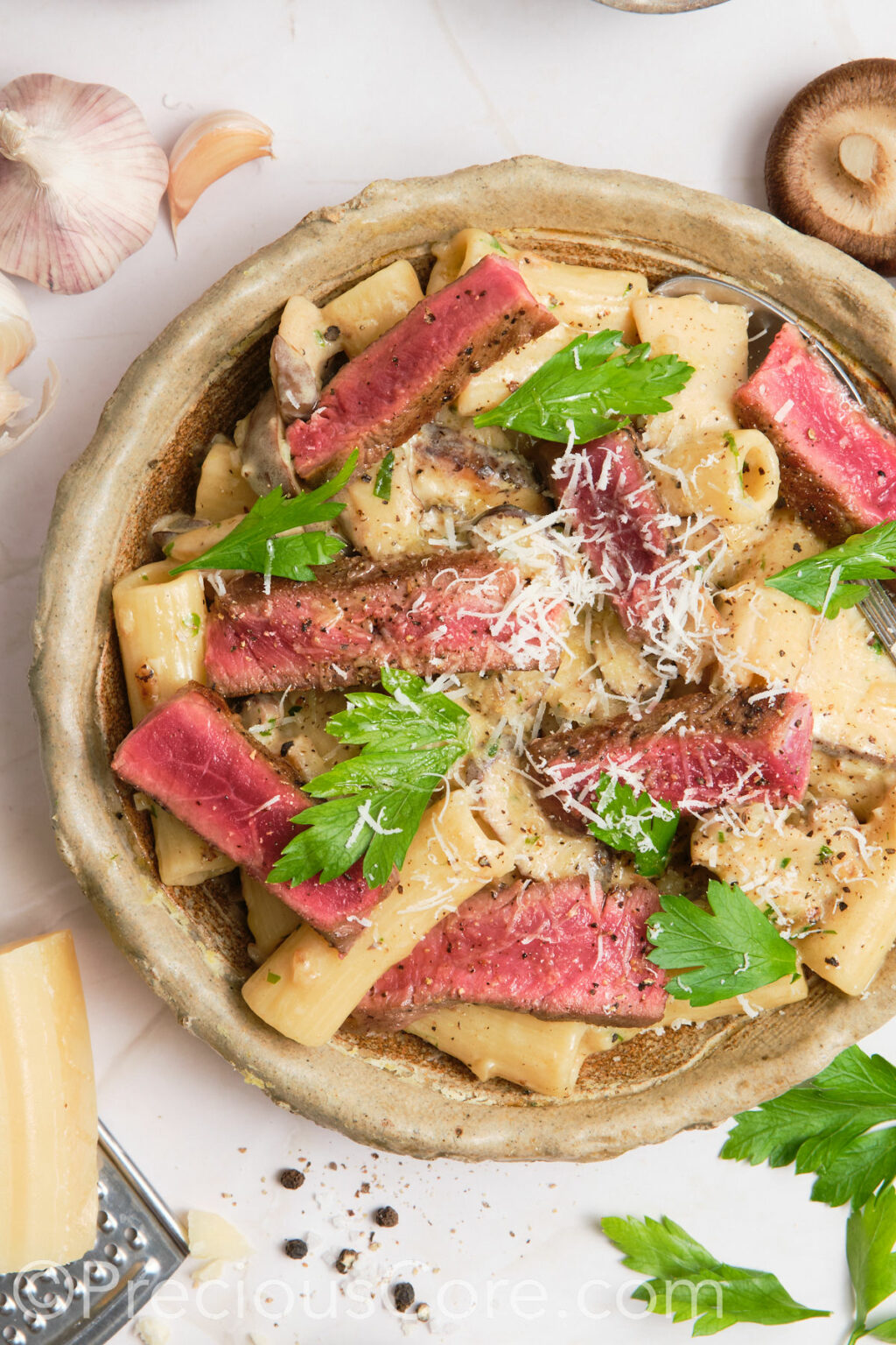 Steak and Mushroom Pasta | Precious Core