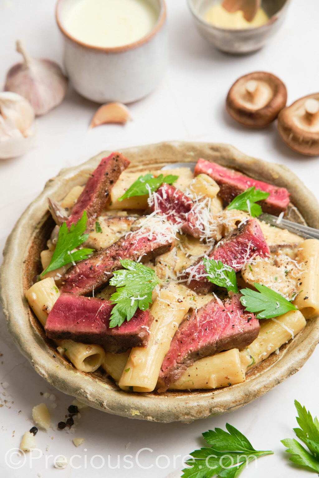 Steak and Mushroom Pasta | Precious Core