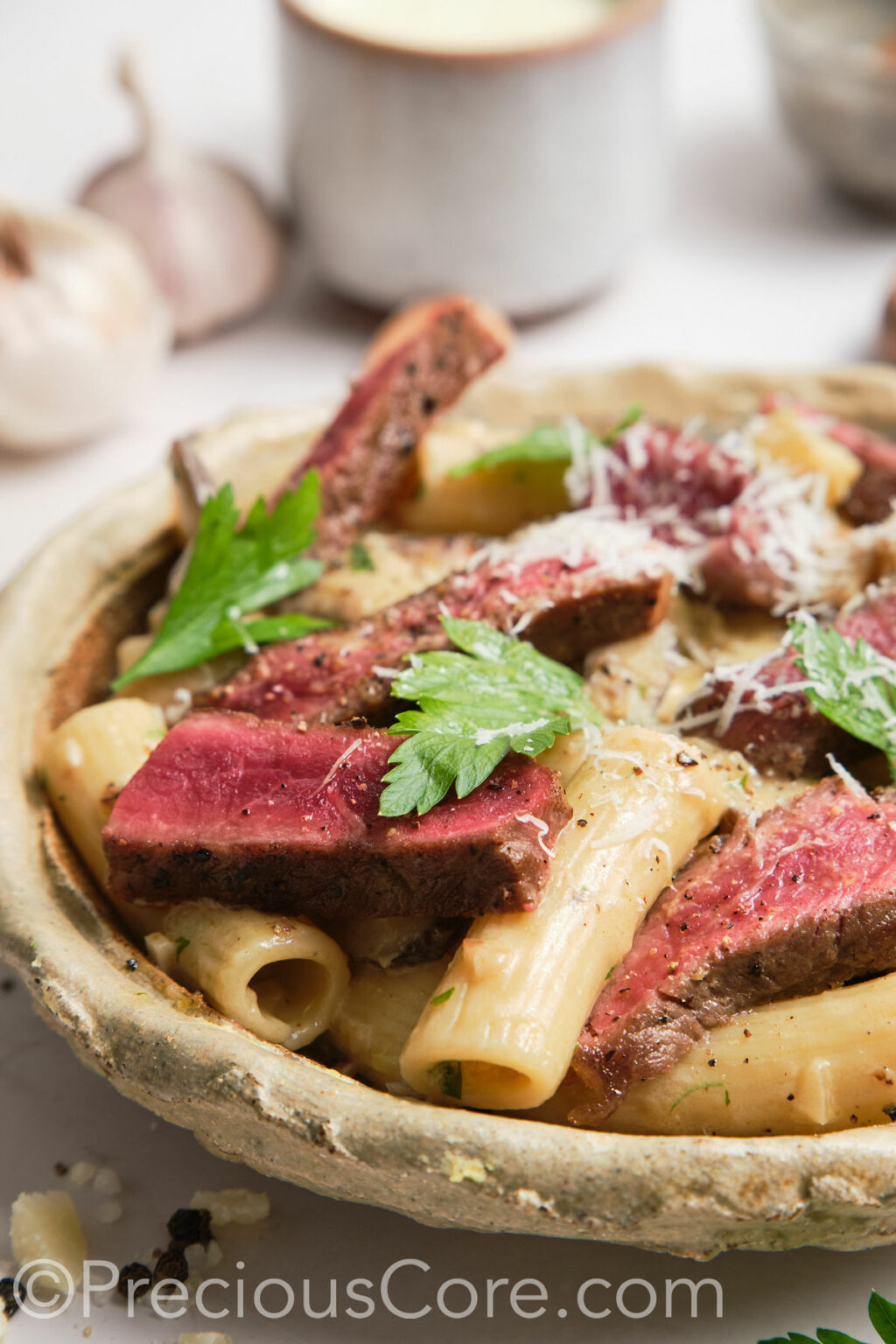 Steak and Mushroom Pasta | Precious Core