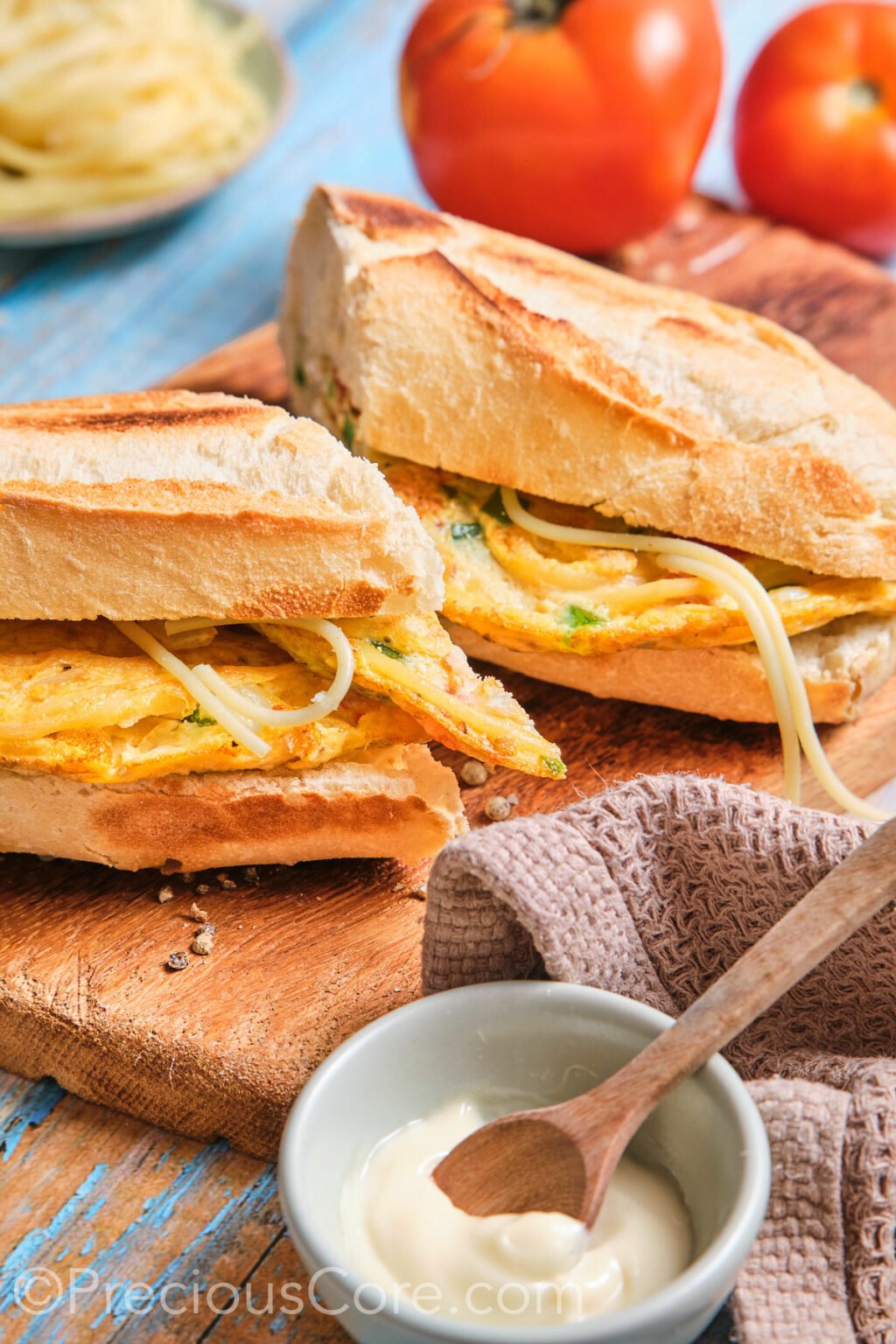 Cameroonian Spaghetti Omelette Sandwich | Precious Core