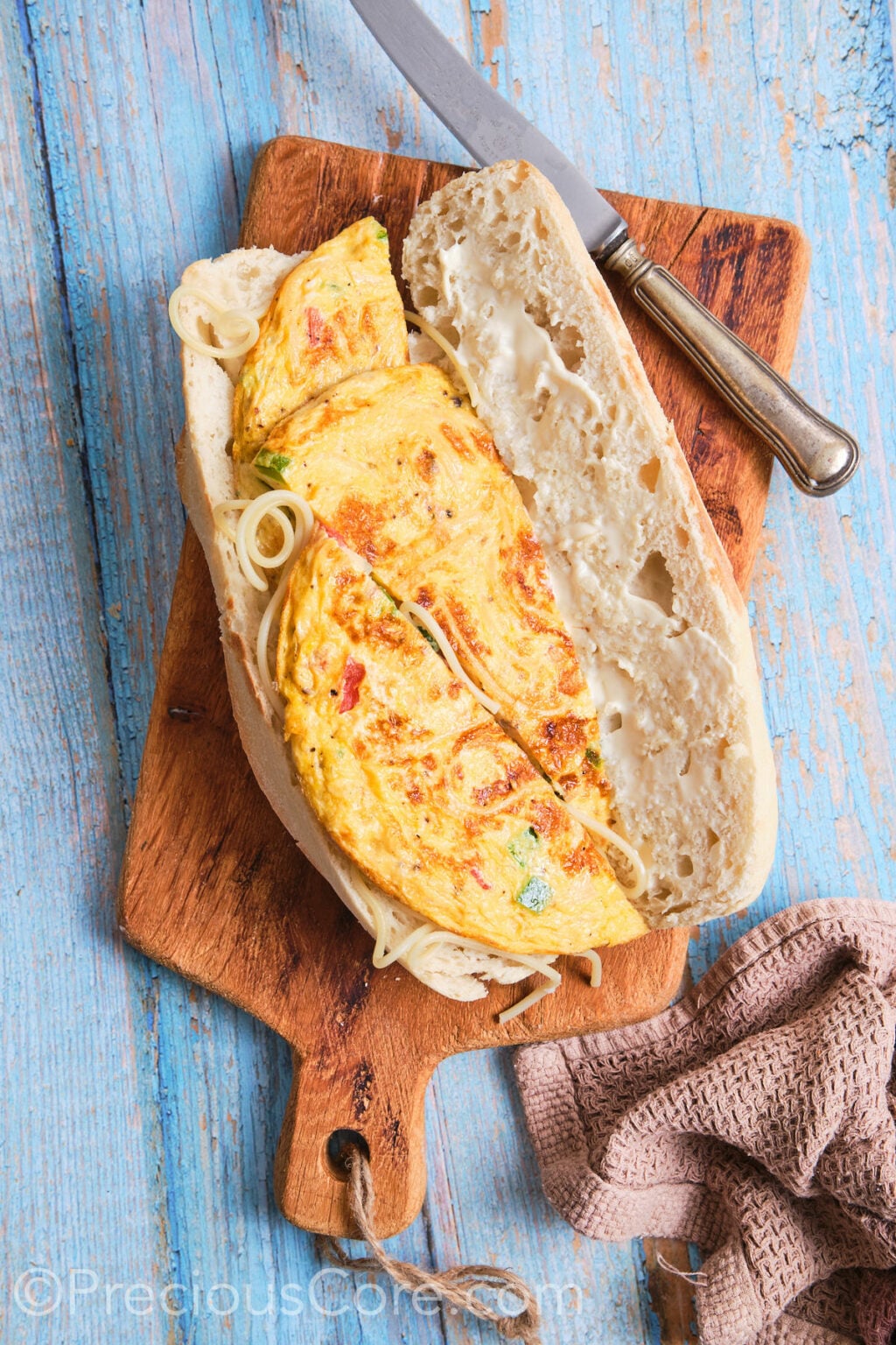 Cameroonian Spaghetti Omelette Sandwich | Precious Core
